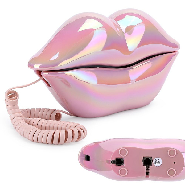 Lip Telephone, Wired Novelty Pink Mouth Telephone, Landline Phones ...