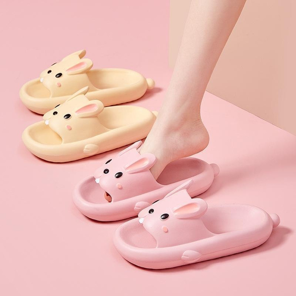 Ultra Soft Rabbit Shape Cloud Slides with Thick Bottom for Women Girl ...