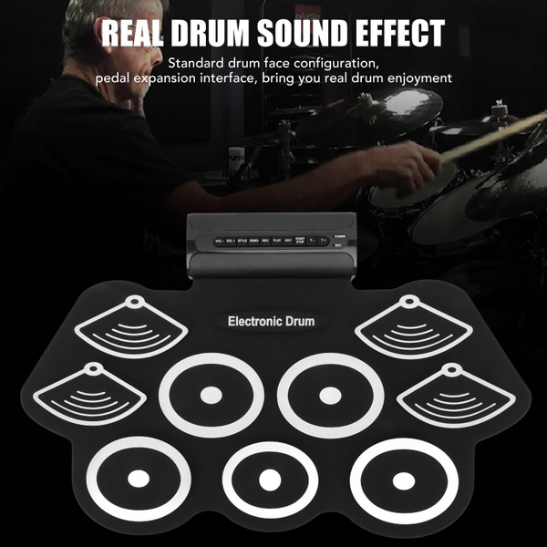 Electronic Drum Set Roll Up Silicone Practice Drum Pad Support ... Electronic Drum Set Roll Up Silicone Practice Drum Pad Support ...