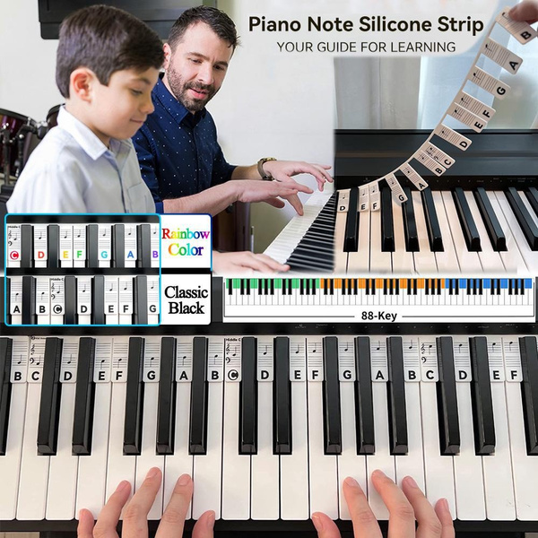 88 Key Full Size Piano note stickers Notes Guide Strip for Beginner ...