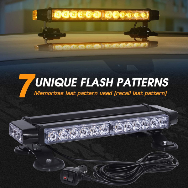 4 sides 360 degree Flashing Light Bar Strobe Warning Light Emergency ...