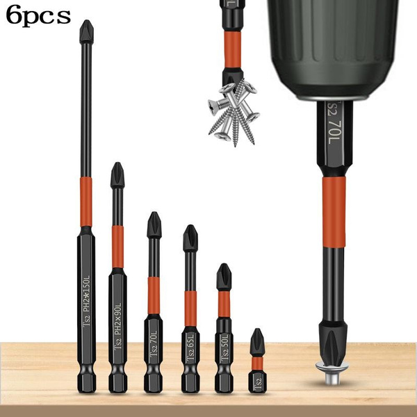 6pcs Non-slip Screw Electric Screwdriver Set 25 50 65 70 90 150mm ...