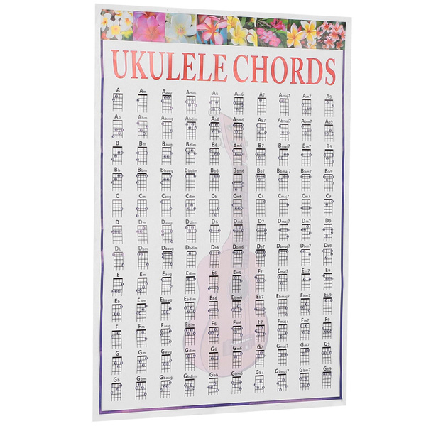 Ukulele Chord Chart Art Paper Instructional Reference Poster For ...