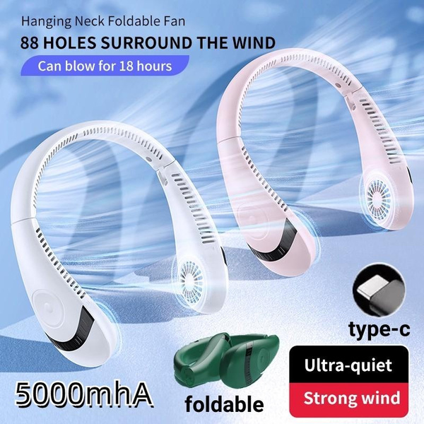 2023 NEW Summer Handable Fan 5000mAh Neck Air Conditioner Wearable Fan ...