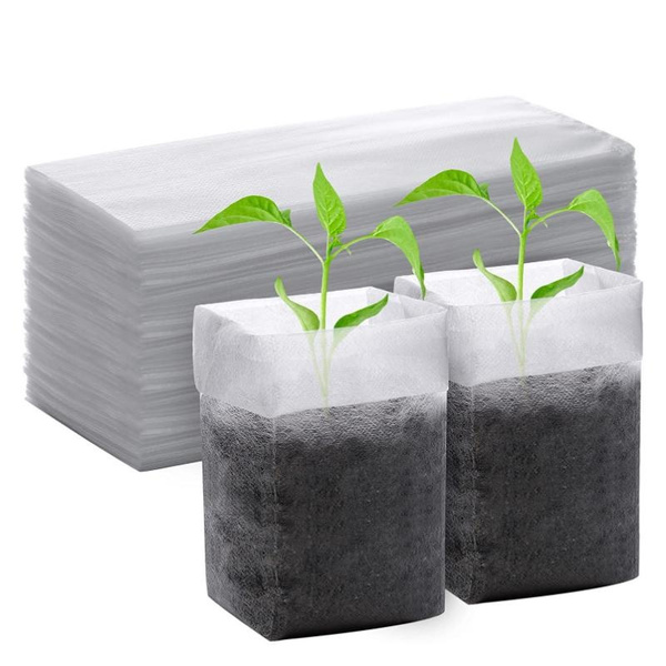 100/400pcs Biodegradable Non-Woven Nursery Bags Plant Grow Bags Fabric ... 100/400pcs Biodegradable Non-Woven Nursery Bags Plant Grow Bags Fabric ...