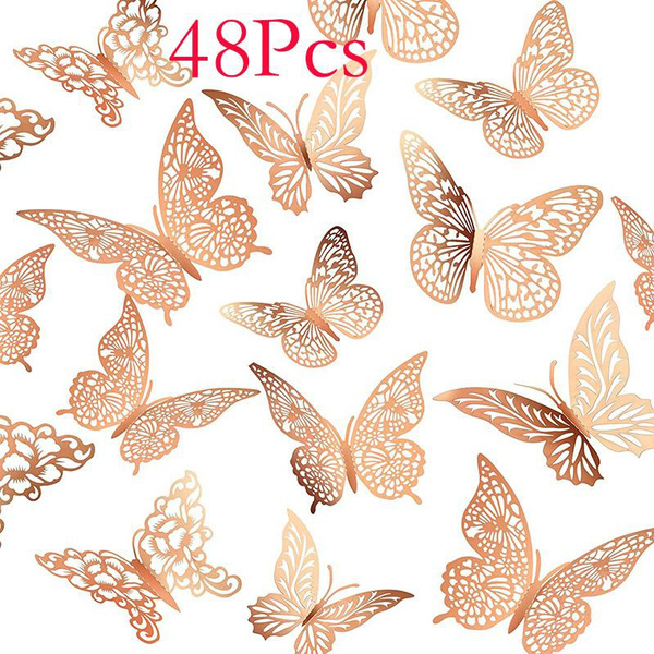 48Pcs 3D Butterfly Wall Decor Butterfly Decorations for Butterfly ...