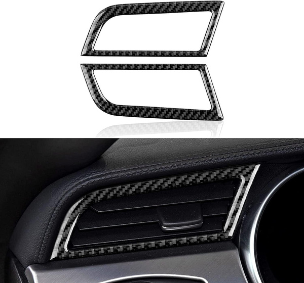 Car Dashboard Air Conditioner Outlet Vent Sticker Decal Carbon Fiber ...