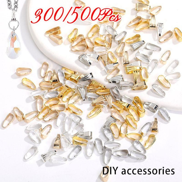 300/500Pcs Pendant Clips Clasp Accessories Necklace Hooks Pinch Bail ...