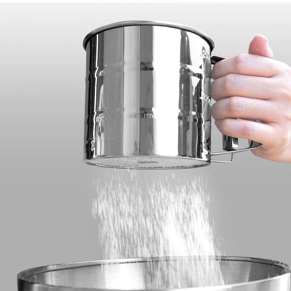 Handheld semi -automatic flour sieve small stainless steel flour sieve ...