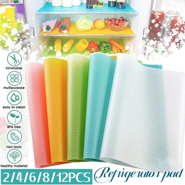 2/4/6/8/12PCS Refrigerator Mats Antibacterial Antifouling Mildew ...