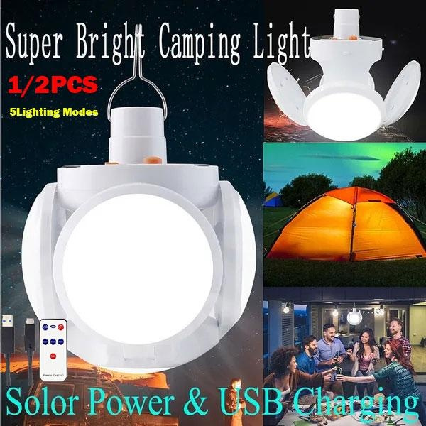 1/2Pcs Solar&USB 2 in 1 Outdoor Folding Light Portable USB Rechargeable ...