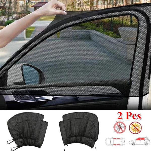 2Pcs Car Window Screen Door Covers Front/Rear Side Window UV Sunshine ...