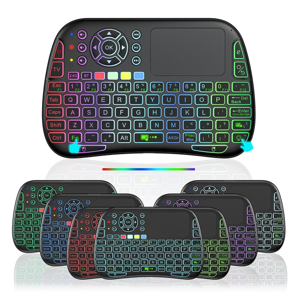 Bluetooth Mini Wireless Keyboard 7 Color Gradient Backlit 2.4G Google ...