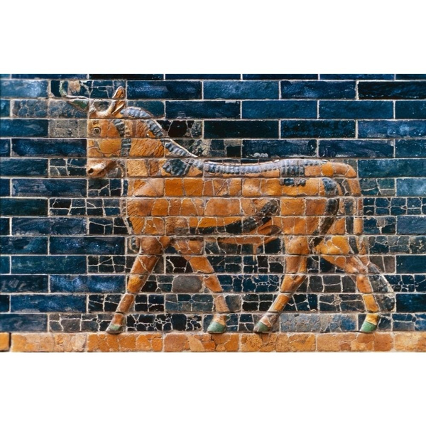 Babylon: Ishtar Gate 600 B.C. /Nglazed Enamel Brick Bull From The ...