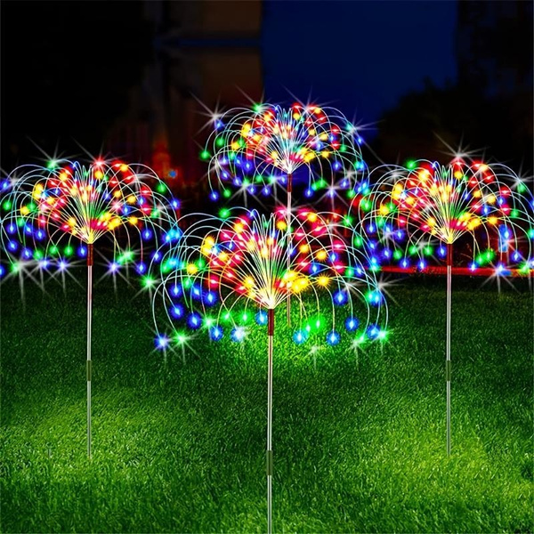 1pc Solar Fireworks Lights, 60/150/200 LED, Outdoor DIY Solar Lights, 8 ...