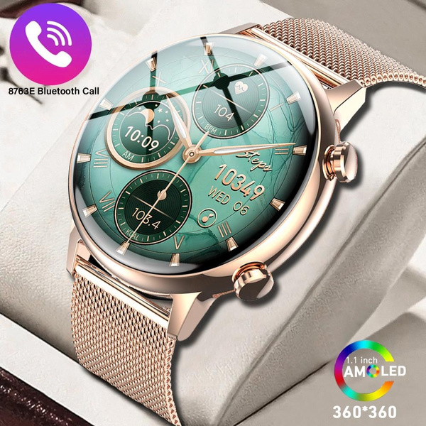 2023 NEW AMOLED Women Smart Watch 1.1-inch Always-on Screen 8763E Bluetooth Call Men Smartwatch ...