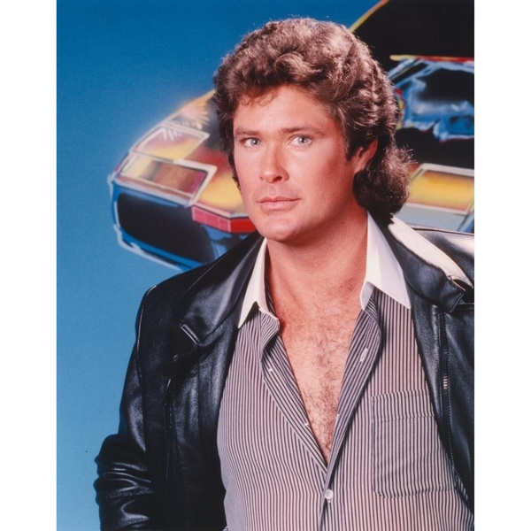 David Hasselhoff Portrait in Black Leather Jacket Photo Print - Item ...