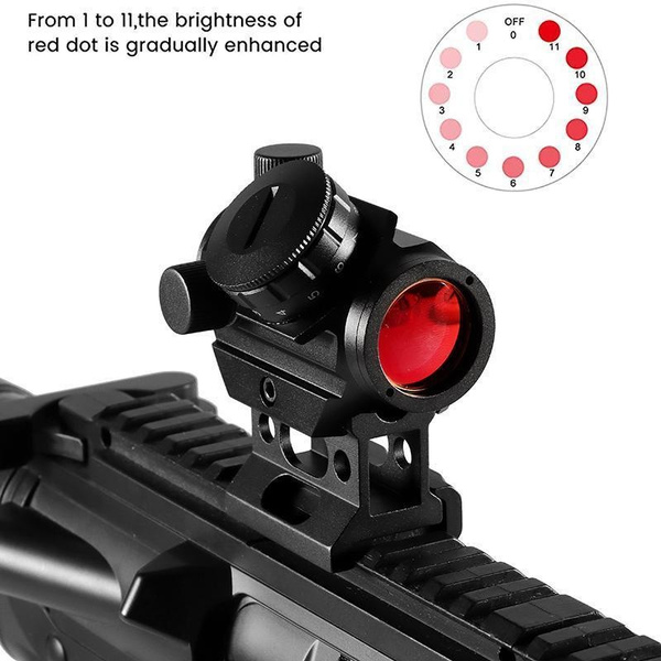 Tactical 1x20 Red Dot Sight 4 MOA Small Rifle Scope with 1 inch Riser ...