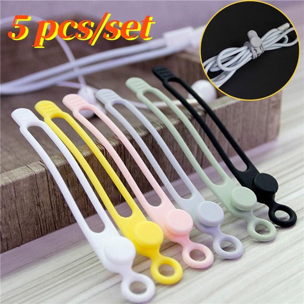 5pcs Cable Tie Collector Silicone Reusable Fastening Cable with Kitchen ...