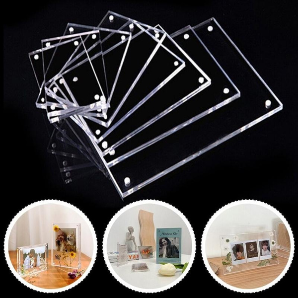 1/5PCS Clear Acrylic Picture Photo Frame Magnetic Photocard Holder ...
