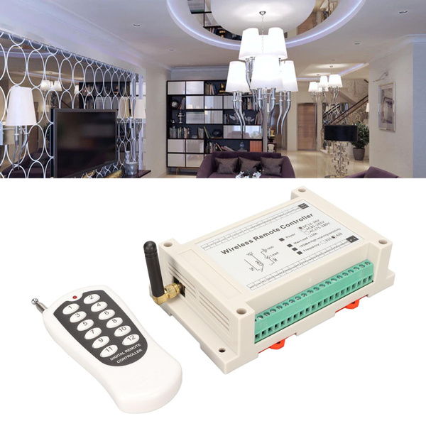 Wireless Remote Control System 12 Channel RF 10A Relay Receiver With ...