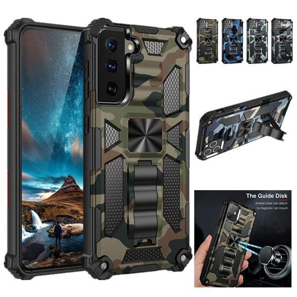 Camouflage Heavy Duty Magnetic Kickstand Phone Case Shockproof Armor ...
