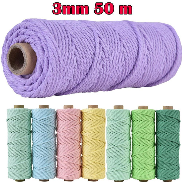 41 Colors 3mmx54 Yard(50m) Handmade Boho Decor 3mm 100% Colorful Cotton ...