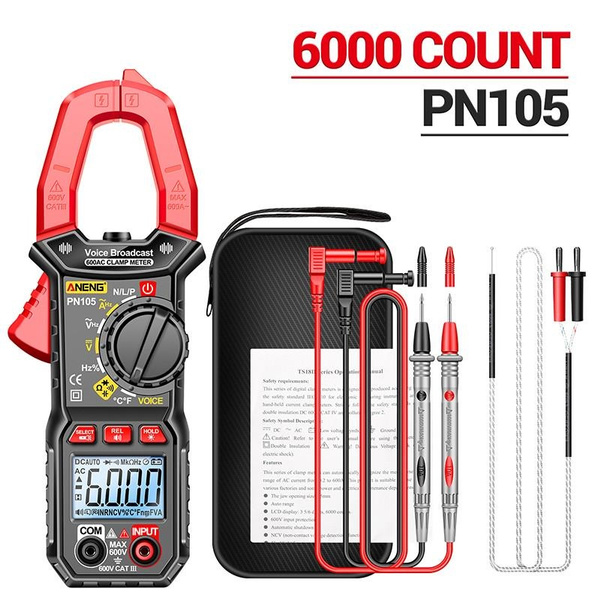 Digital Clamp Meter DC/AC Current 6000 Counts Multimeter Ammeter ...