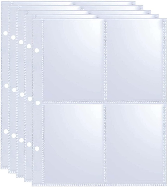 Trading Card Sleeves, Double Side 3 Ring Sheet Clear Plastic Baseball ...