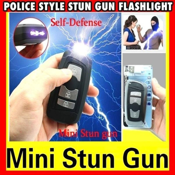 Keychain Electric Shock Gun LED Flashlight USB Charging and Charging ...