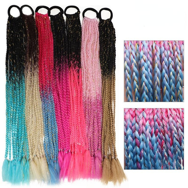 Colored Dirty Braids Three Strands Braided Ponytail Laser High ...