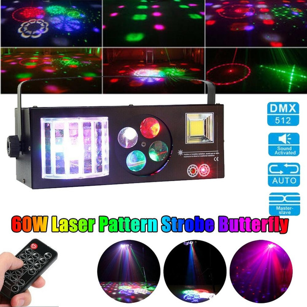 Laser Pattern Strobe Butterfly RGBW LED 4-in-1 Stage Effect Lighting ...