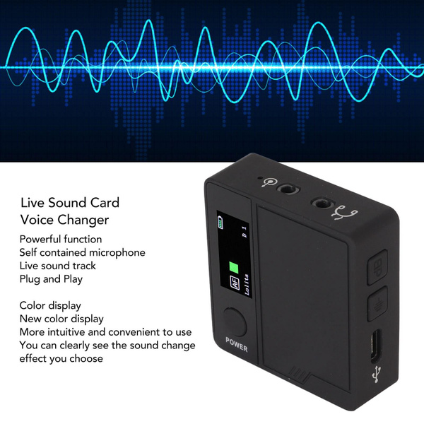 Live Sound Card Voice Changer 11 Sound Effects Plug and Play Handheld ...