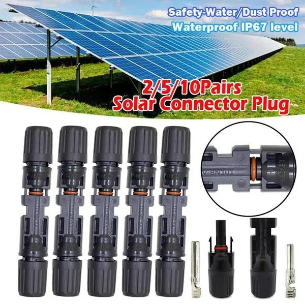 2/5/10Pairs Solar Connectors Plug 10-14AWG Solar Cable Connectors IP67 ...