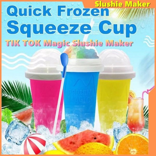 🍧🍦Slushie Maker Cup, TIK TOK Magic Quick Frozen Smoothies Cup, Cooling Cup, Double Layer Squeeze ...