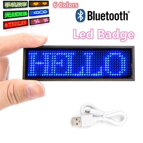 Bluetooth Led Name Badge Led Text Display Shop Led Sign Led Light Scrolling Name Tag ...