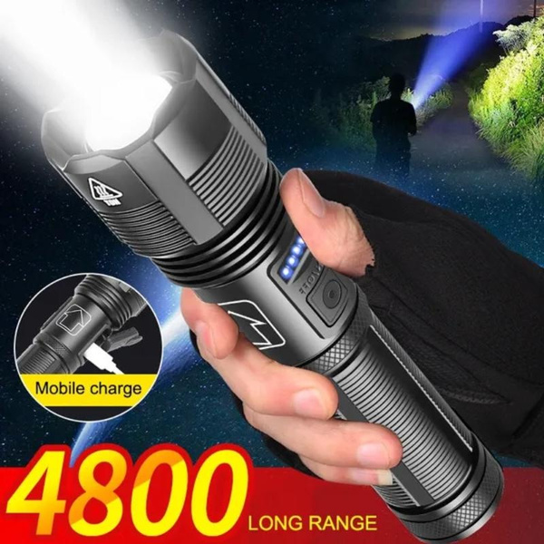 XHP50 Powerful Flashlight High Power Tactical Flashlight Rechargeable ...