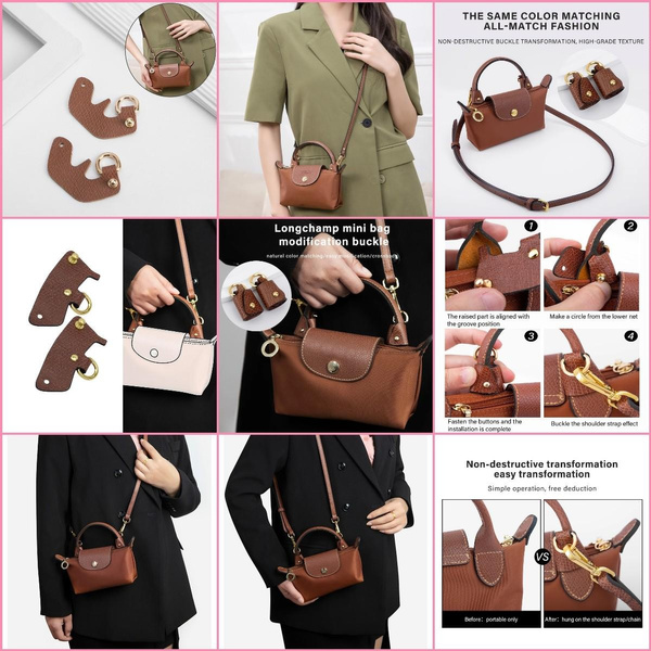 New Real Leather Longchamp Straps Punch-free Crossbody Strap Long Wide ...