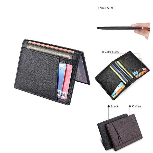 Super Slim Soft Wallet Genuine Leather Mini Credit Card Holder Wallets ...