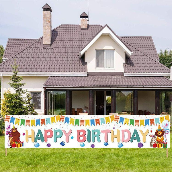 New Large Happy Birthday Banner Happy Birthday Decoration Party Decor ...