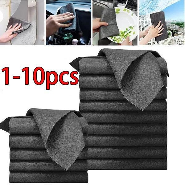 1-10pcs Cleaning Cloth Microfiber Cleaning Rags - Reusable And ...