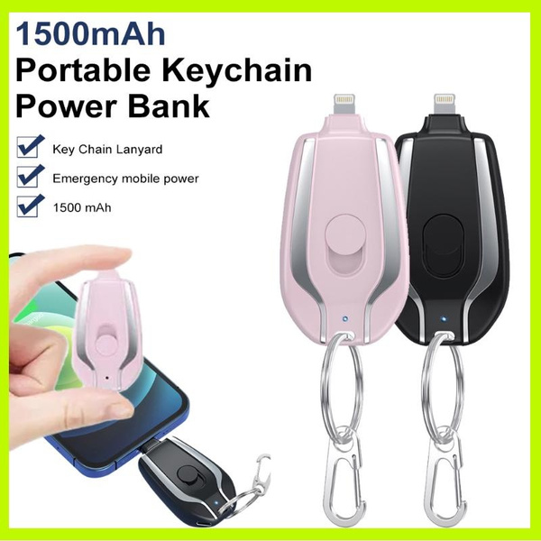 1500mAh Portable Mini Type-C/Micro Power Bank Keychain Emergency ...