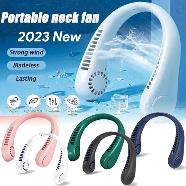 2023 Upgraded Mini Neck Fan Portable Bladeless USB Rechargeable Mute ...
