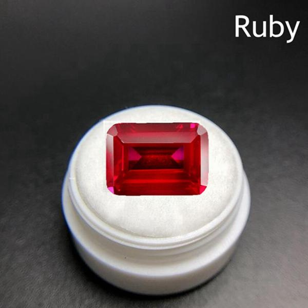 Natural Mined 10x14mm 10.50Cts Red Ruby Rectangle Sri-Lanka VVS Emerald ...