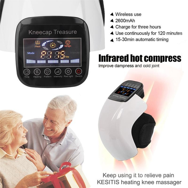 Cordless Knee Massager, Infrared Heat And Vibration Knee Pain Relief ...