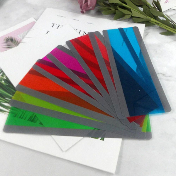 8pcs Crystal Children Teacher Supply Colored Overlays Reading Tracking ...