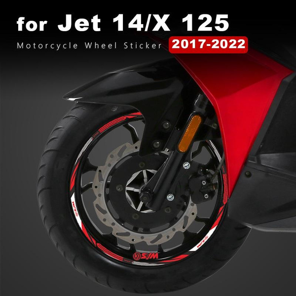Motorcycle Wheel Sticker Waterproof Rim Stripe Jet X 125 Accessories ...