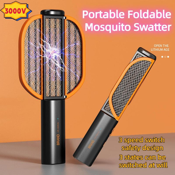 3000V Portable Foldable Mosquito Swatter UV Electric Shock Mosquito ...