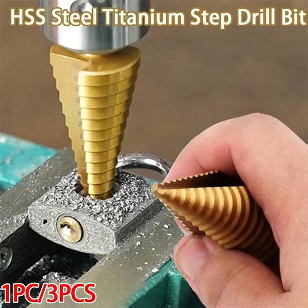 1PC/3PCS Hex Shank Drive Quick Change High-Speed Steel Step Drill Bit ...
