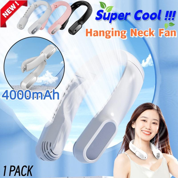 Portable Hanging Neck Fan USB Rechargeable Bladeless Mute Sports ...